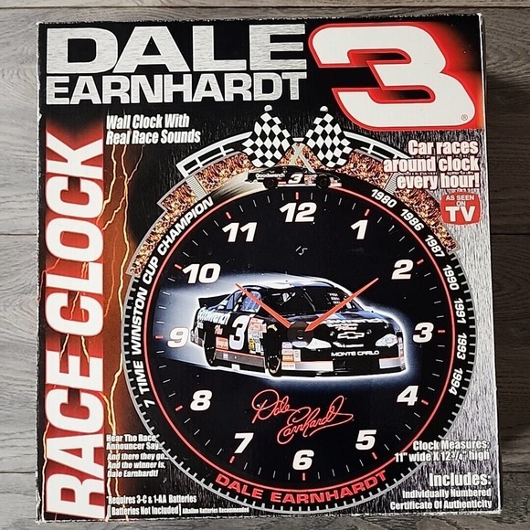 Emson | Wall Decor | Dale Earnhardt Sr 3 Wall Clock Car Racing Race ...